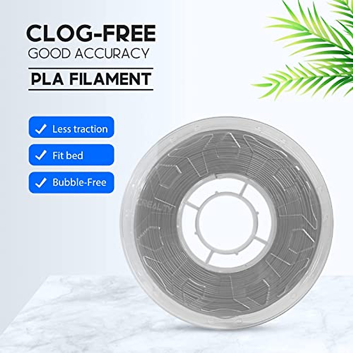 Creality PLA Filament 1.75mm, Ender Upgrade CR Series 3D Printer PLA, 1kg(2.2lbs)/Spool, Dimensional Accuracy ±0.03mm, Fit Most FDM 3D Printer(Silver PLA)