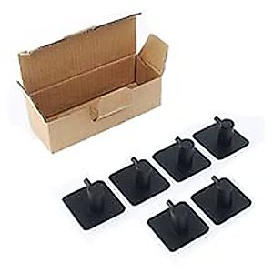 Hook Matte Black Adhesive Hooks, Heavy Duty Wall Hooks for Hanging Towel Hanger, Stainless Steel Towel Hooks, 3M Robe Hook for Bathroom,Kitchen,Office to Stick On Wall, 4 Pack, 4.5*4.5*2.6 cm