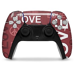 WraptorSkinz Skin Wrap compatible with Sony PS5 DualSense Controller Love and Peace Pink (CONTROLLER NOT INCLUDED)