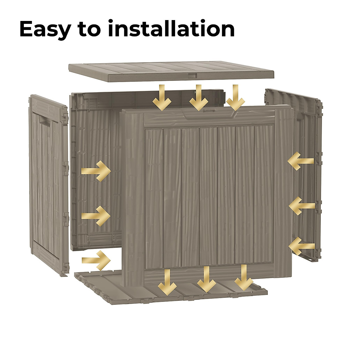 TARKARI 30 Gallon Lockable Resin Deck Box, Waterproof & UV-Resistant Outdoor Storage Box for Outdoor Cushion Storage and Outdoor Delivery Storage, Coffee