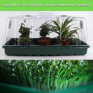 MIXC 5-Pack Strong Seed Starter Trays with Humidity Dome Plant Growing Tray Germination Seed Starting kit for Microgreens,Soil Blocks,Rockwool Cubes,Wheatgrass,Hydroponic,Fodder Systems, Heavy Duty