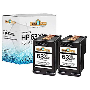 Houseoftoners Remanufactured Ink Cartridge Replacement for HP 63XL 63 XL for HP Envy 4520 4512 4513 4516 OfficeJet 3830 5255 5258 DeskJet 1112 1110 3630 3632 3634 2130 2132 (2 Black)