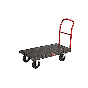Rubbermaid Commercial Products Heavy-Duty Platform Truck Cart, 1000 Pound Capacity, 24 x 48 Platform, Black (443600BK)