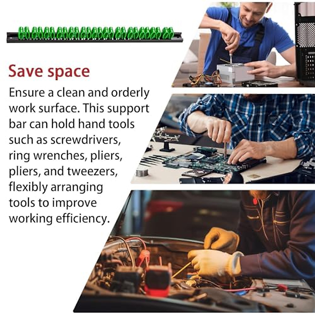 Wall Mounted Screwdriver Organizer | Multipurpose Tool Rack for Efficient Hand Tool Storage | Workshop Pliers Display Organizer for Screwdrivers and Ring Wrenches | Space-Saving Solution