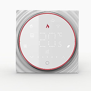 Smart WiFi Thermostat, AC95-240V Wireless WiFi Thermostat for Home for Water Heating (White)