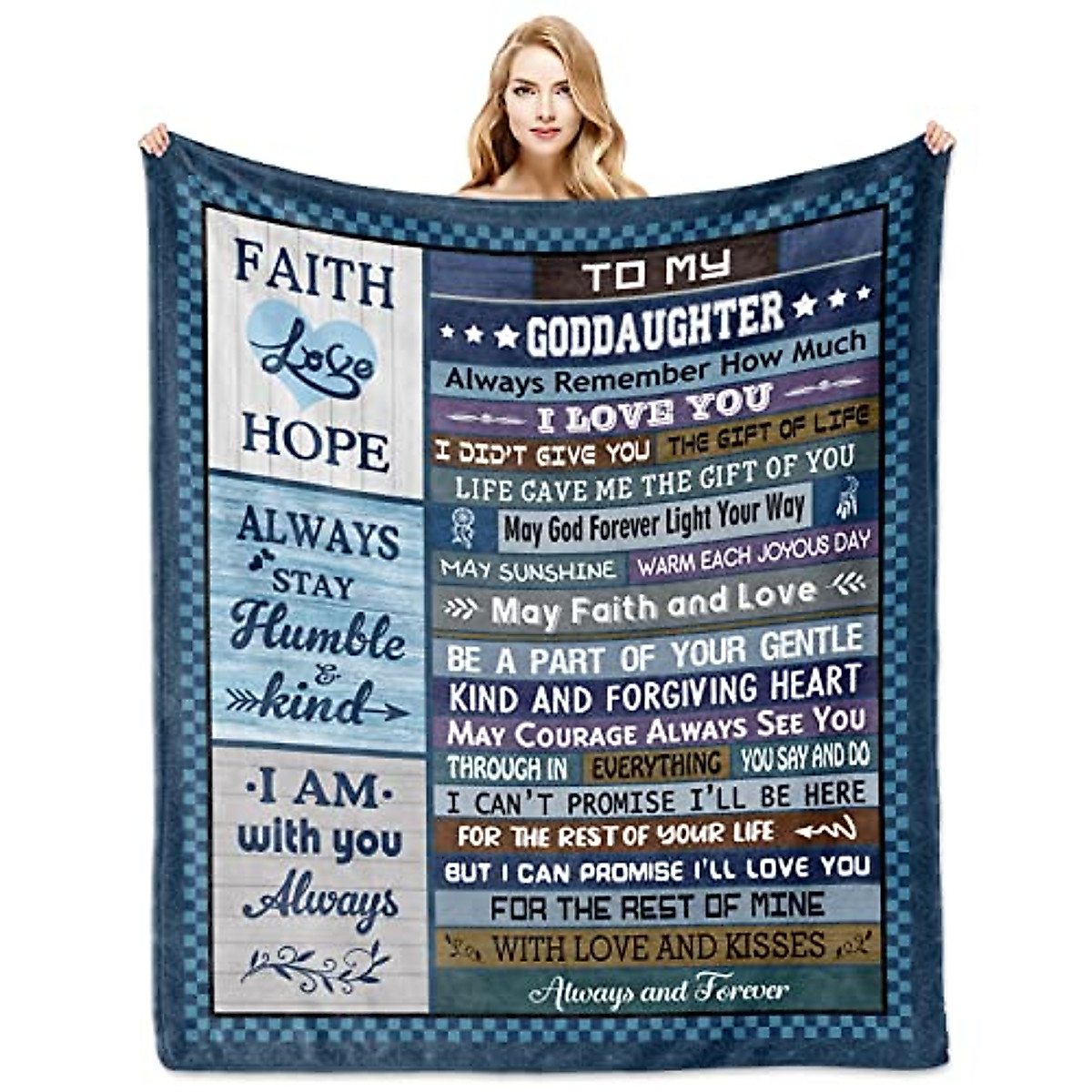 Goddaughter Gifts from Godmother, Goddaughter Gifts, Gifts for Goddaughter Blankets 60"x50",Goddaughter Birthday Gifts from Godfather, Goddaughter Gifts Ideas for Christmas, Mother's Day, Graduation