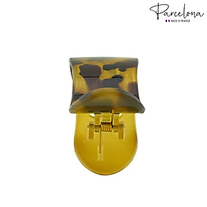 Parcelona French Simply Bear Paw Medium 3” Celluloid Acetate Side Slide In Jaw Yoga Fine Hair Claw Clip for Women and Girls (Light Tortoise Shell)