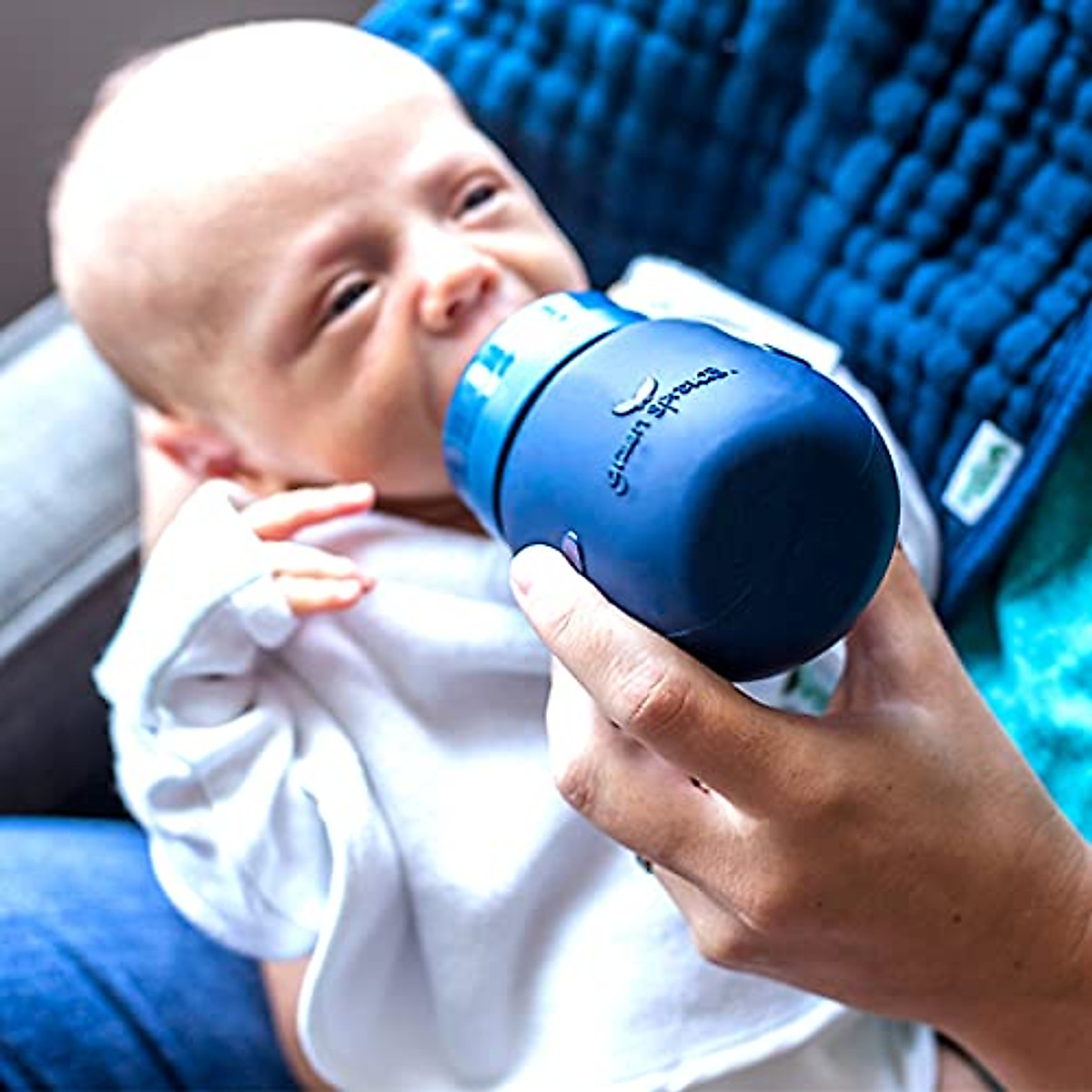 green sprouts Ware Baby Bottle Made from Plants and Glass, Angled Neck + Vented Nipple Prevent Colic, Made Without Petroleum-Plastic, BPA, BPS, BPF, Pink, 5 Oz