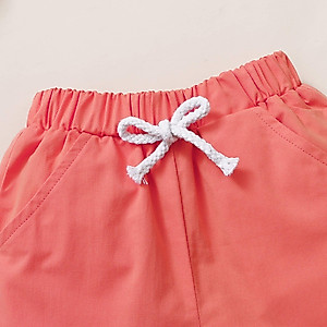 SUNNY PIGGY Toddler Baby Boy Clothes Button Down Shirt Boy Clothes Little Dinosaur Printed Baby Boy Outfits Shorts Set Summer Baby Boy’s Clothing 18-24 Months Red