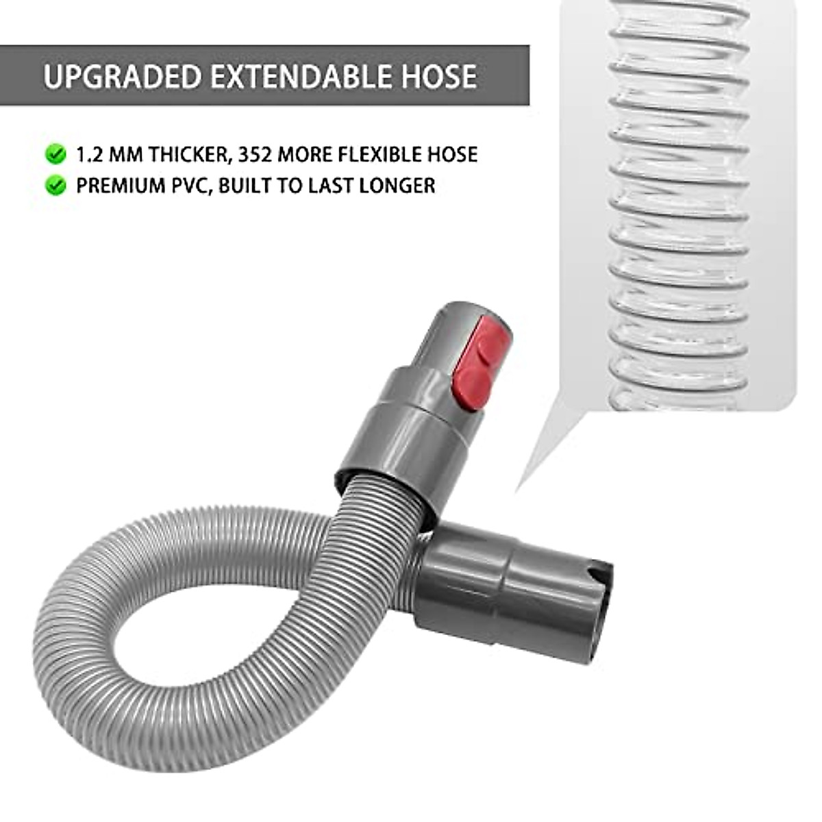 Garbage fighter Flexible Extension Hose Replacement for Dyson V7 V8 V10 V11 V15 Cordless Stick Vacuum Cleaner Accessory Attachment