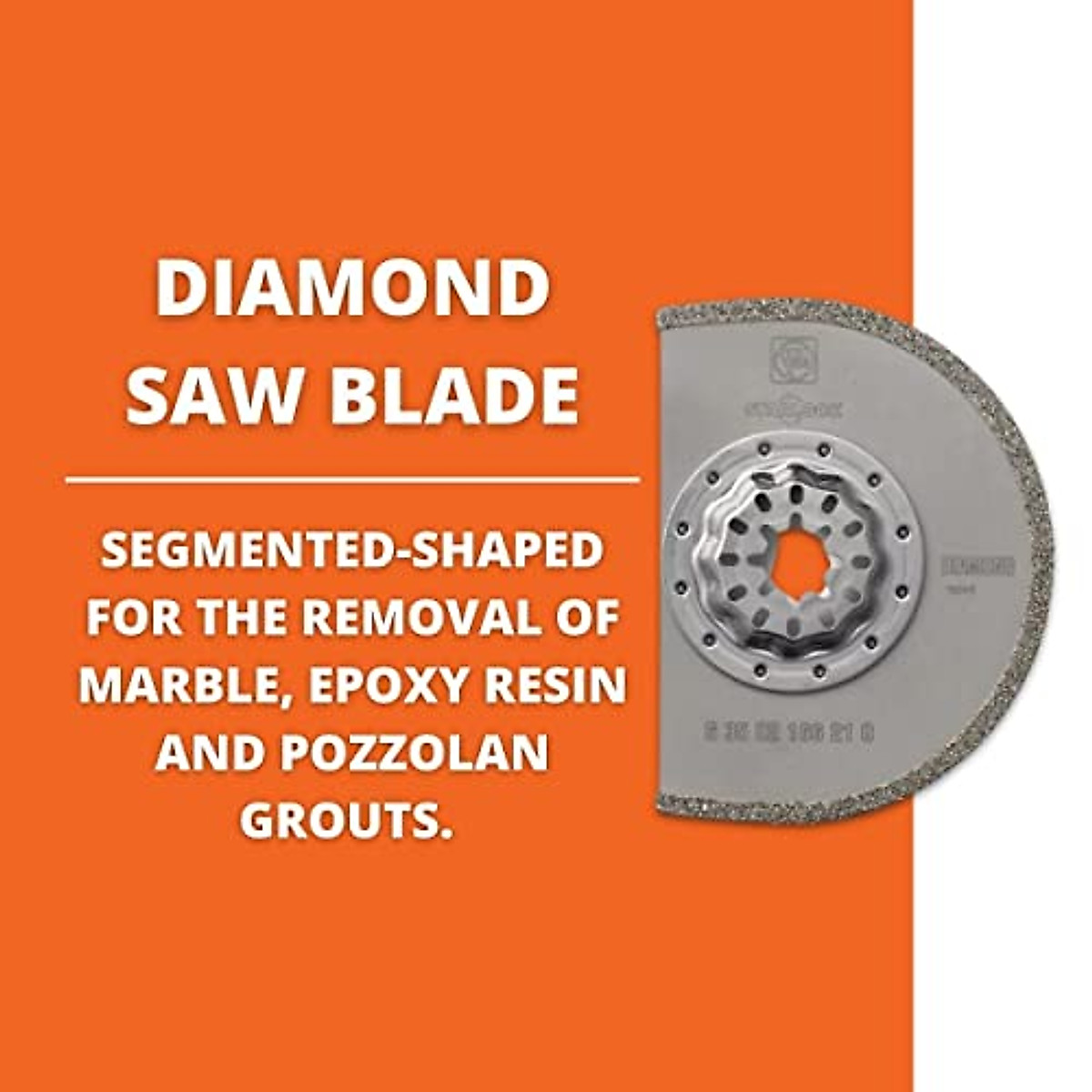 Fein StarLock Diamond Oscillating Saw Blade - Segmented 3-17/32" Diameter for Removal of Marble, Epoxy Resin, Pozzolan Grouts - Fits Most Multitools - 63502166210