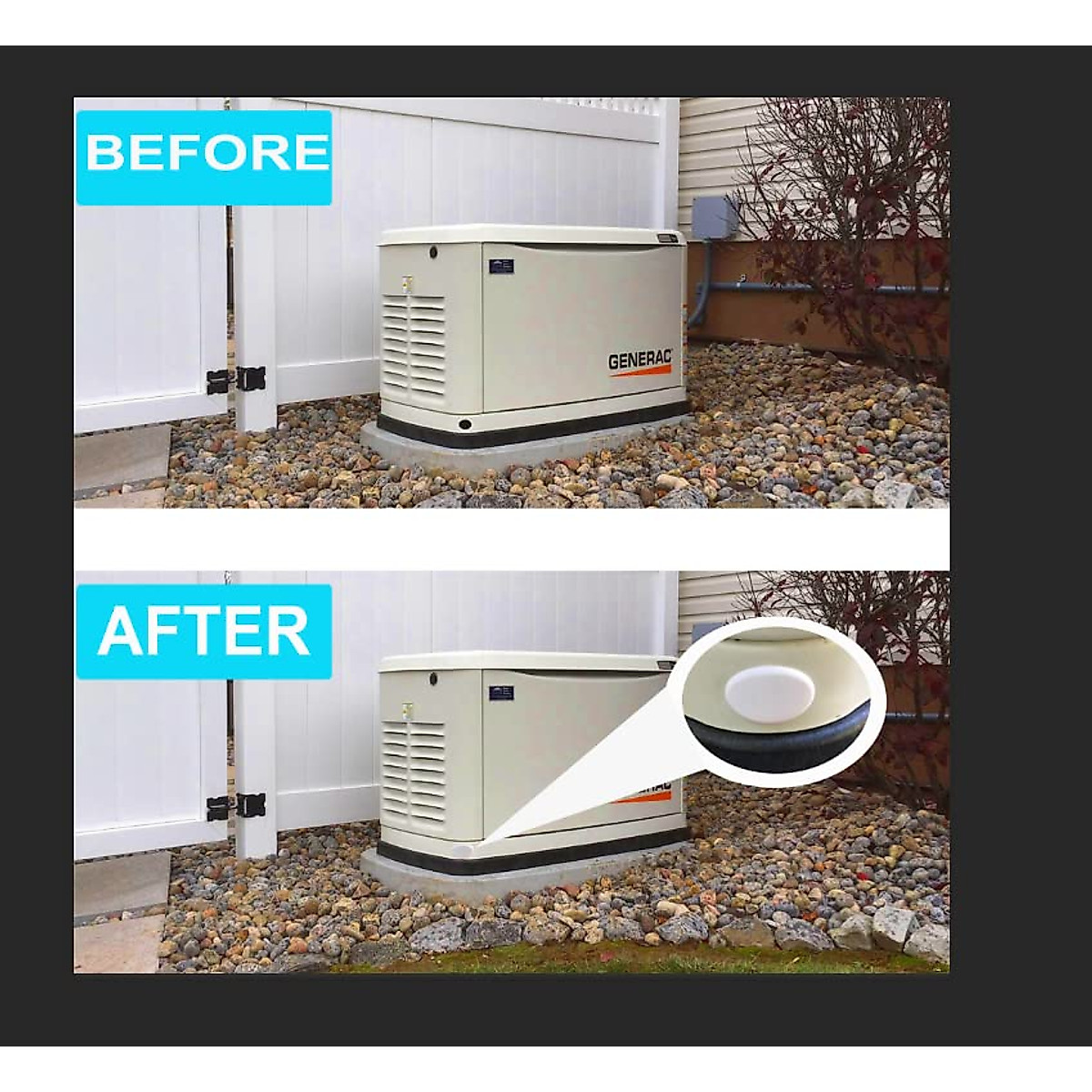 JILINWEI Hole Plug Kit for Generac Generators Home Use,4 Pcs Base Hole Adapter for Generac Whole House Air Cooled Generators,White