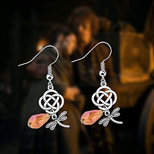 LBSBO Celtic Knot Cross Pendant Earrings Claire Fraser Earrings Sassenach Scottish Gift(Out earrings)