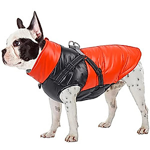 DoggieKit Dog Winter Coats,Waterproof Cozy Dogs Coat for Cold Weather, Zip Up Pet Warm Jacket with Harness and D-Ring,Windproof Dog Clothes Apparel for Small Medium Large Dogs