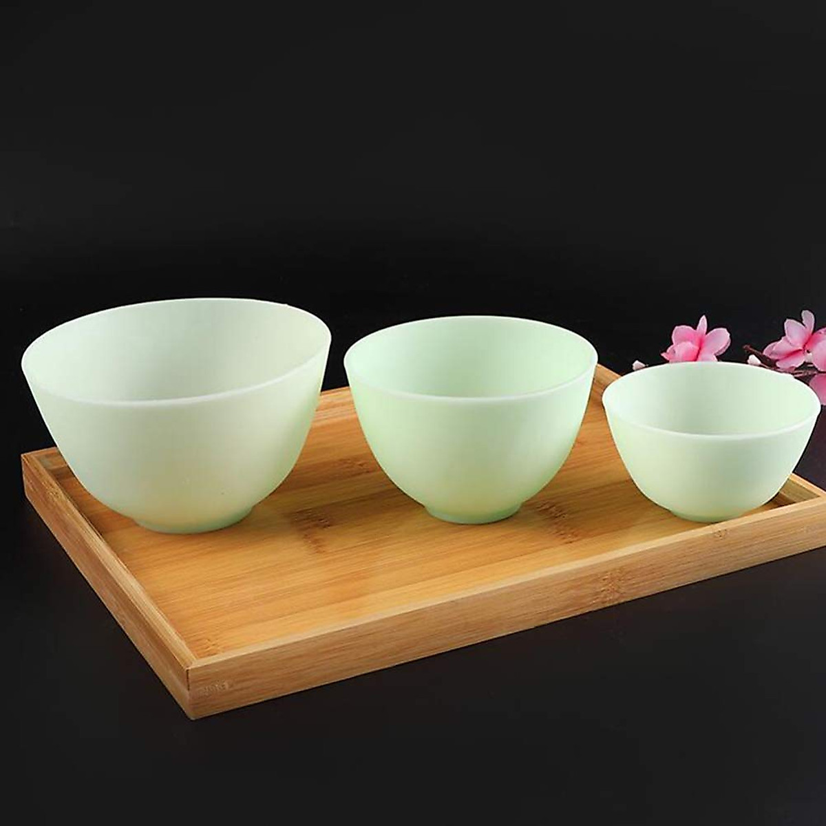 Luxshiny Glass Bowls Diy Tools Silicone Bowl, Mixing Bowl Sauce Bowl Prep Measuring Bowl Pinch Bowls Condiment Bowls for Home Use (S, Green) Silicone Mixing Bowl 14mm Bowl