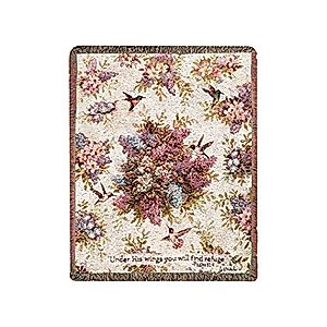 Manual Inspirational Collection 50 x 60-Inch Tapestry Throw with Verse, Whisper Wings