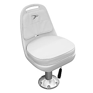 Wise 8WD013-710 Standard Pilot Chair & Fixed Height Pedestal with Seat Slide Combo, White