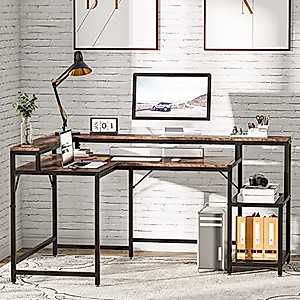 LITTLE TREE L-Shaped Computer Desk, Extra Large, Brown