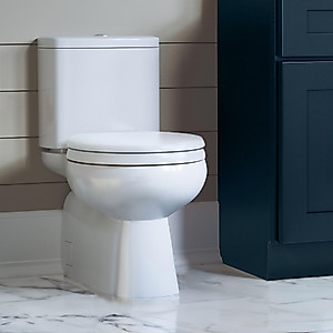 Dalton Toilet Seat Round Soft Close – White Wooden Round Standard Toilet Seat for Bathroom – Design House, 544296