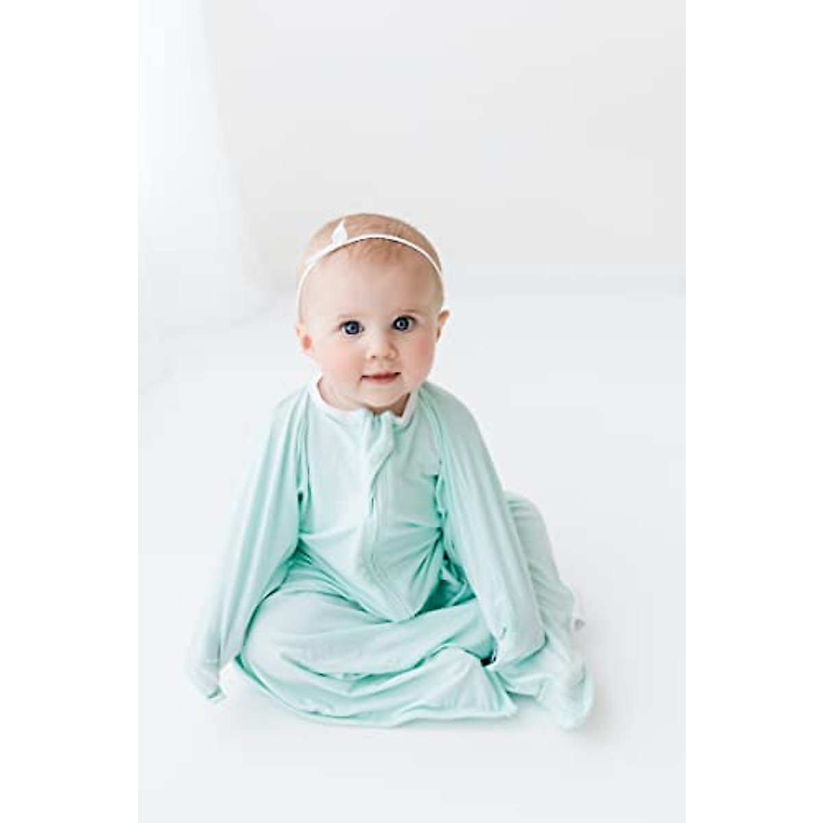 Transition Swaddle - Baby Wearable Blanket - Baby Sleep Sack with 2-Way Zipper - 95% Bamboo Viscose Fiber/5% Spandex - TOG 0.5 - Cozy Sleep Wrap designed by a pediatric (Soft Mint, Medium 6-12 Month)