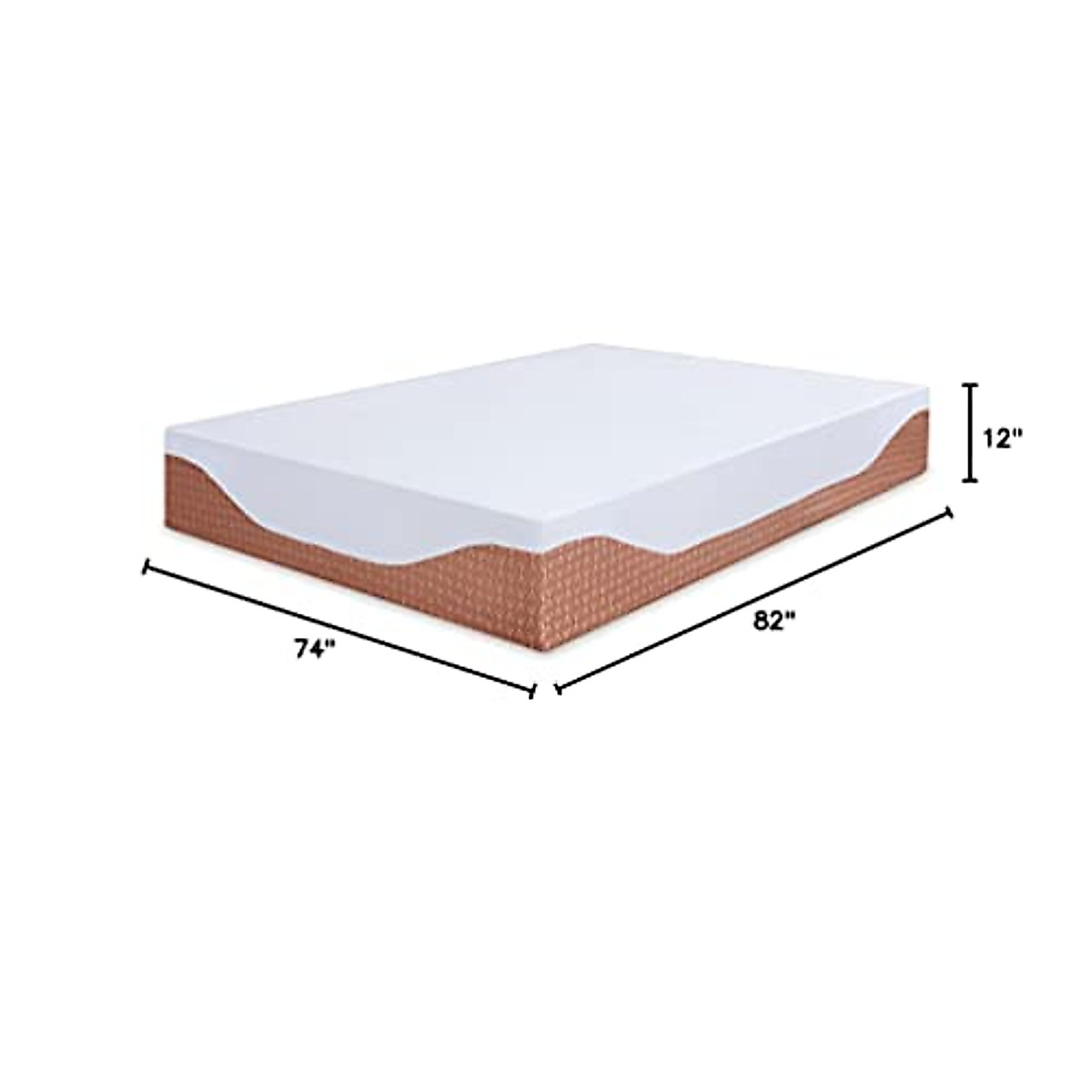 PrimaSleep 12 Inch Multi-Layered I-Gel Infused Memory Foam Mattress, Cal King