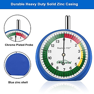 GODESON Dial Type Tire Tread Depth Gauge 88703 Professional for Motorcycle, car,Truck and Bus