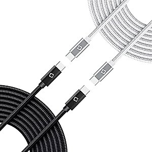 Dual USB-C/PD 60W Fast Charging Cord Compatible with Realme Blade V20 Plus 5Gbps Data Transfer for Power Delivery Hi Capacity Charging (White)