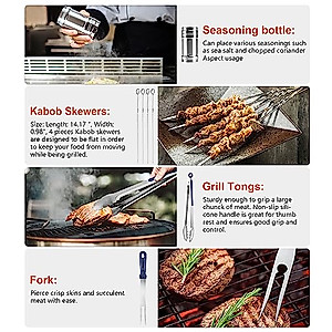 Griddle Accessories for Blackstone Grill Accessories 22pcs Stainless Steel Barbecue Tools Kit with Burger Smasher Spatula Basting Cover Carry Bag for Camping,Flat Top Camp Chef Utensil