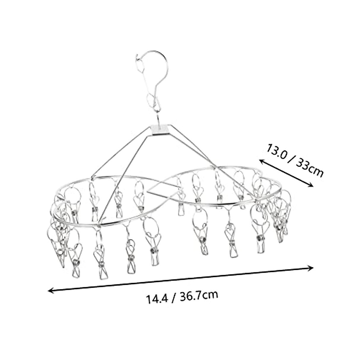 CAXUSD 1pc Drying Rack Metal Clothes Hanger Foldable Laundry Rack Stainless Steel Clips Clothes Drying Hanger Sock Hangers with Clips Drying Clip Hanger Balcony Drying Rack Socks Clips