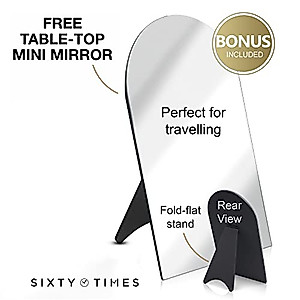 Sixty Times - Arch Mirror - 24" x 36" Inch - Black Arched Mirror, Wall Mounted, Boho or Modern Bathroom, Wall Decor for Entry, Hallway or Mantle Fireplace