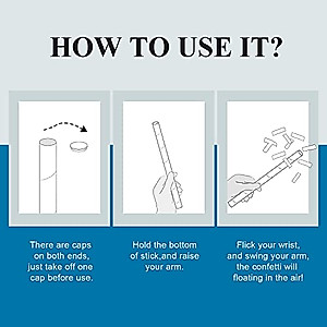 Battife 6Pack Gender Reveal Confetti Wands, Blue Confetti Shoot Poppers, Tissue Paper Confetti Flick Flutter Sticks for Boy Baby Born Shower Party Decorations Supplies - Blue 14inch