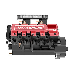 ZUSTER V8 Engine Model TOYAN HOWIN FS-V800G 1:10 V8 28cc 8 Cylinder 4 Stroke Simulation DIY Assembly Water-Cooled Science Education Engine Model for RC Car Boat