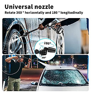 Vagueior Cordless Pressure Washer Gun, 950PSI Portable Power Cleaner,with 21V 4.0AH Battery and Charging Kit, 6-in-1 Nozzle, Suitable for Outdoor Cleaning and Watering. (Black)