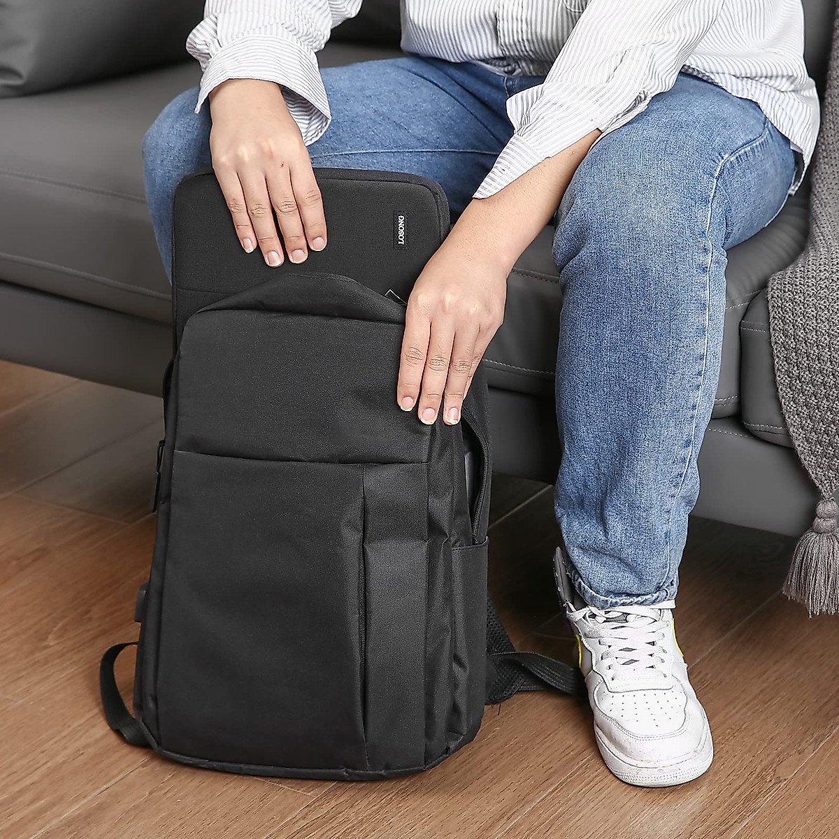 Portable Monitor Case 15.6 Inch,Losong Protective Carrying Sleeve for Most 15.6 in Portable Monitors,Water Resistant Portable Computer Laptop Display Bag with Accessory Pocket,Size-15.3"x9.8" Black