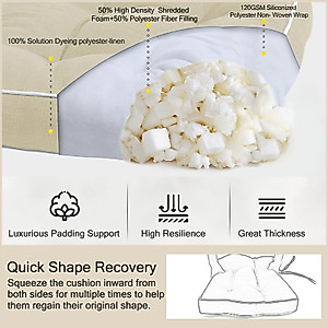 Favoyard Rocking Chair Cushion Set, Indoor & Outdoor Rocker Cushions, Water Resistant Seat Cushion Set for Patio Furniture 3-Year Color Fastness Chair Pads with Ties, Beige