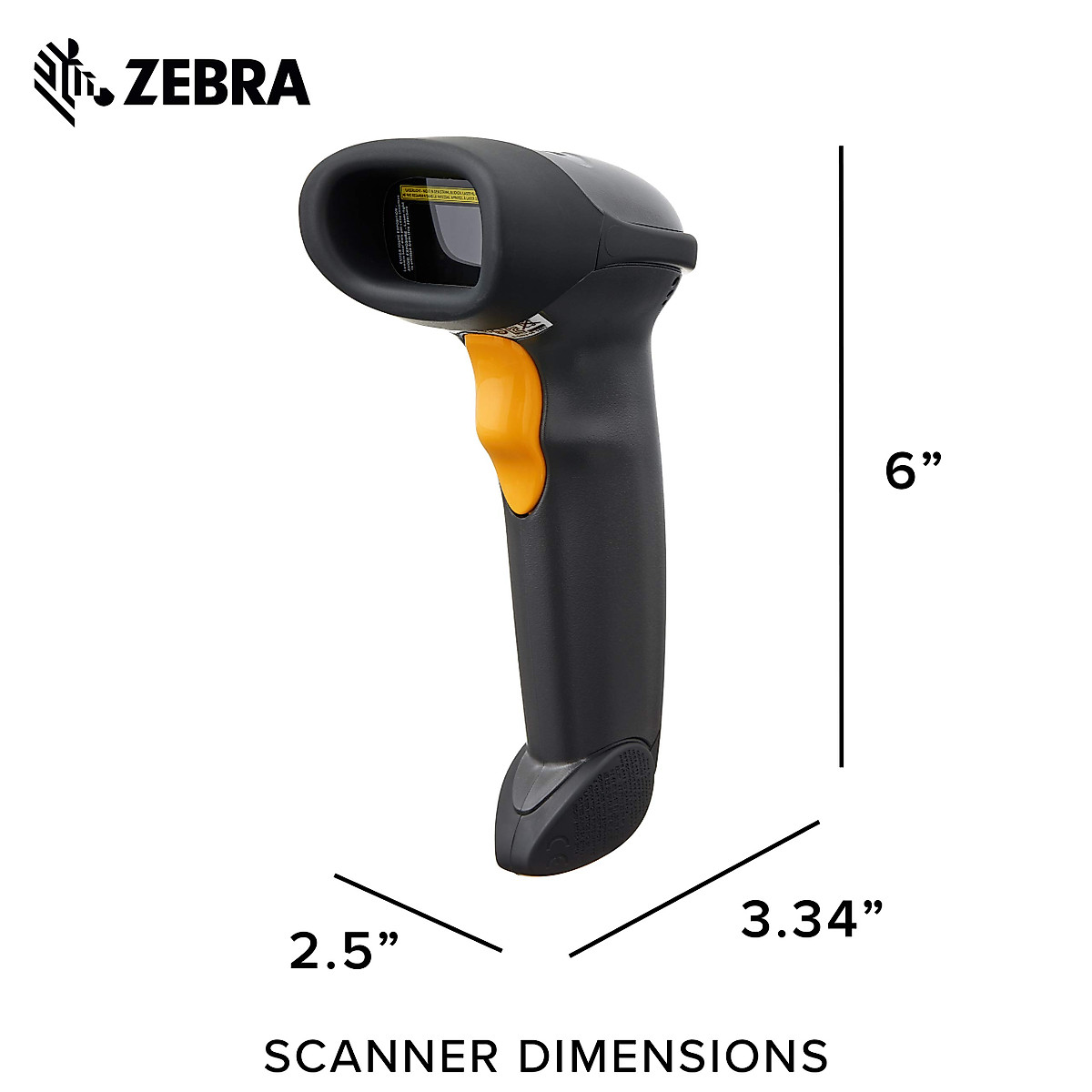 Symbol Zebra LS2208 Series Corded Handheld Standard Range Laser Scanner Kit with Gooseneck Stand and Cable Twilight Black LS2208-SR20007R-NA