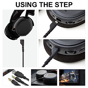 Replacement 3.5mm Arctis Headset Cord, Arctis 7 Audio Cable Wire Compatible with SteelSeries Arctis 5, Arctis 3, Arctis Pro Wireless, Arctis Pro Gaming Headsets to PC Laptop, 6FT