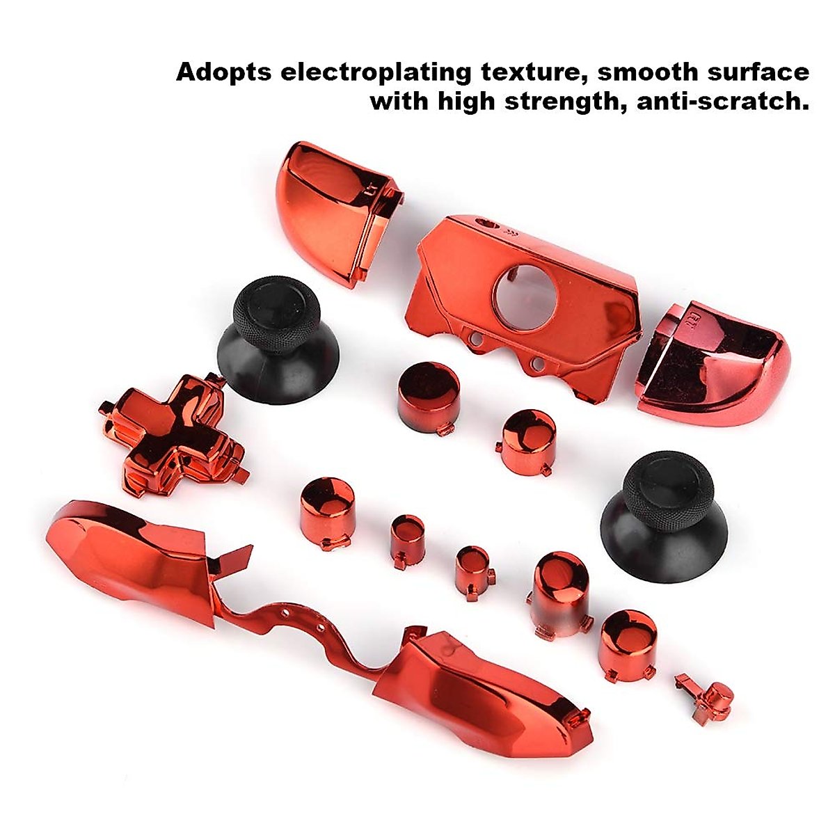 Controller Mods, Thumbsticks ABXY Buttons Replacement Parts for Microsoft One One S X Controller(Red)