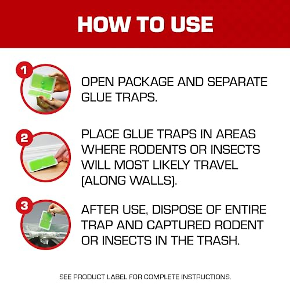 Tomcat Super Hold Glue Traps Mouse Size for Mice, Cockroaches, Spiders, and Scorpions, Ready-To-Use, 4 Traps