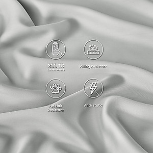 GOKOTTA Fitted Sheet Only - 16 Inch Pocket Bamboo Rayon Fitted Sheet, Super Soft and Cooling Bottom Sheet with 4 Elastic Corner Straps(Grey, California King)