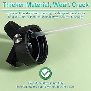 6PCS Replacement Straws Compatible with Hydro Flask, 24.7cm/9.7inch Clear Reusable Straws for Hydro Flask Wide Mouth Straw Lid 40 oz Water Bottle with A Cleaning Brush, BPA Free