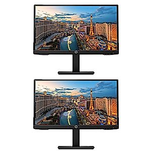 HP P22h G4 22 Inch Class Monitor 2-Pack, FHD 1920 x 1080, LED Backlit, IPS, Vesa Compatible, Anti-Glare, Tilt (HDMI, VGA and DisplayPort) for Home and Office