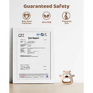 Baby Teething Toy Silicone Teething Mitten for Babies Over 3 Months Anti Dropping Wrist Hand Teethers Baby Chew Toys for Sucking Needs, BPA Free (Caramel)