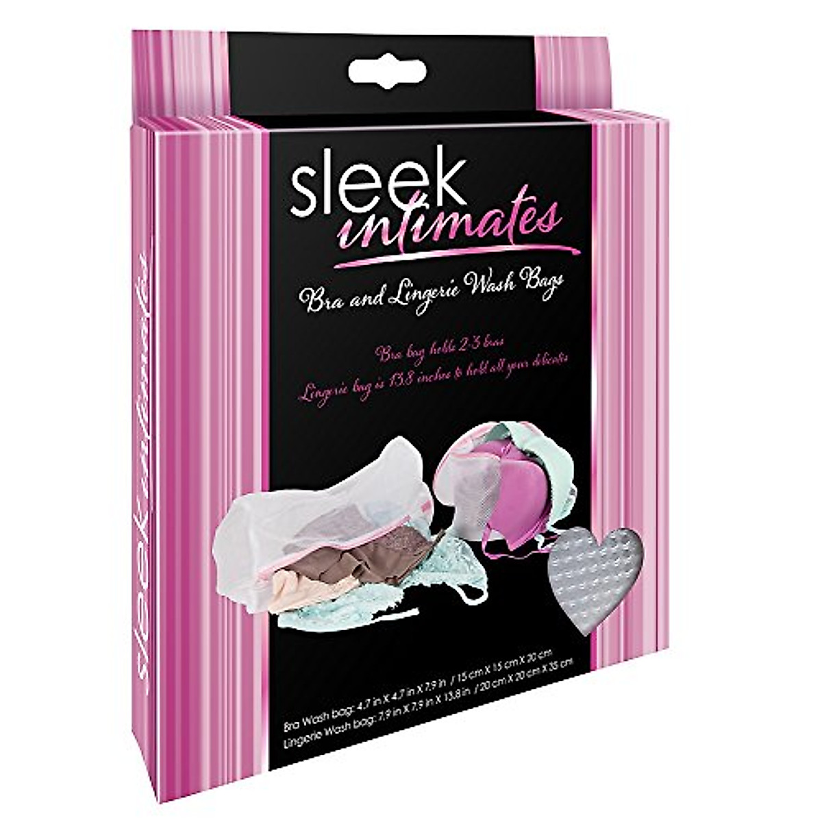 Sleek Intimates Bra and Lingerie Wash Bag Set, Mesh Laundry Bag, Travel Lingerie Bag Set