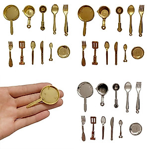 SIX VANKA Miniature Food 112pcs Mixed Resin Fruit & Vegetable Kitchenware Tableware Set for Children Birthday Party Pretend Play Kitchen Toy Doll House DIY Art Decoration