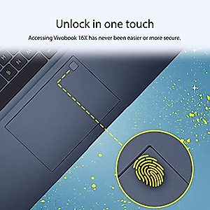 ASUS VivoBook 16X Laptop, 16” WUXGA (1920 x 1200) 16:10 Display, AMD Ryzen 5 5600H CPU, AMD Radeon™ Vega 7 Graphics, 8GB RAM, 512GB SSD, Fingerprint Sensor, Windows 11 Home, Quiet Blue, M1603QA-DS52
