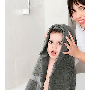 Oakias 6 Pack Small Cotton Towels Grey – 22 x 44 Inches 500 GSM – Hotel, Pool & Gym Towels – Highly Absorbent