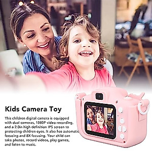 Kids Camera, Video Recording Video Camera Toy 600mAh Battery 3-12 Years Old Fun to Play (Pink)