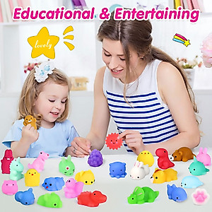 OCATO Squishies 40pcs Mochi Squishy Toys Party Favors for Kids Mini Squishy Kawaii Fidget Toys Stress Relief Treasure Box Toys for Classroom Prizes Kids Easter Egg Fillers Goodie Bag Stuffers, Random