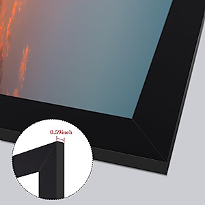 Golden State Art, 16x20 Picture Frame - Wide Molding - Wood Grain Rustic Style - Great for Displaying Pictures, Puzzle, Poster, Artwork (Black, 2 Pack)